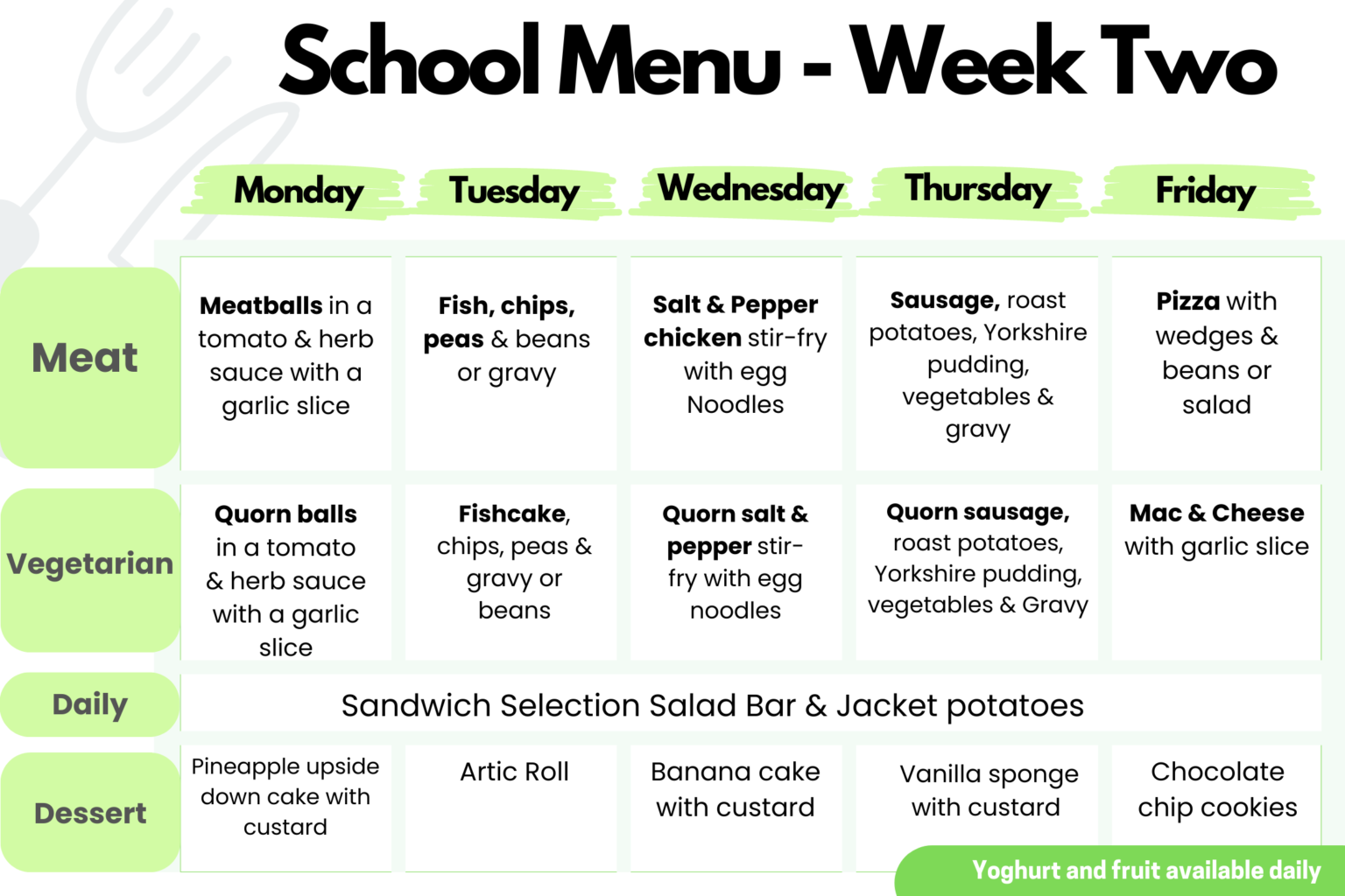 School Menu - 2023/24 - Reddish Hall School