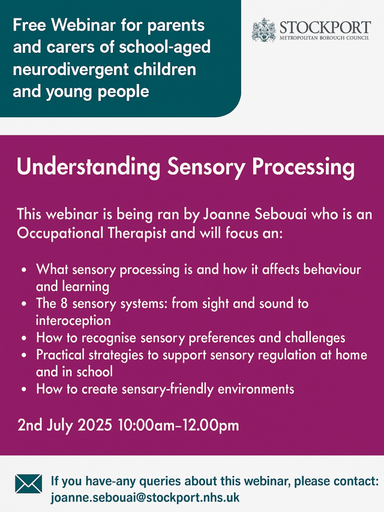 Understanding Sensory Processing | Webinar for parents and carers - Reddish Hall School